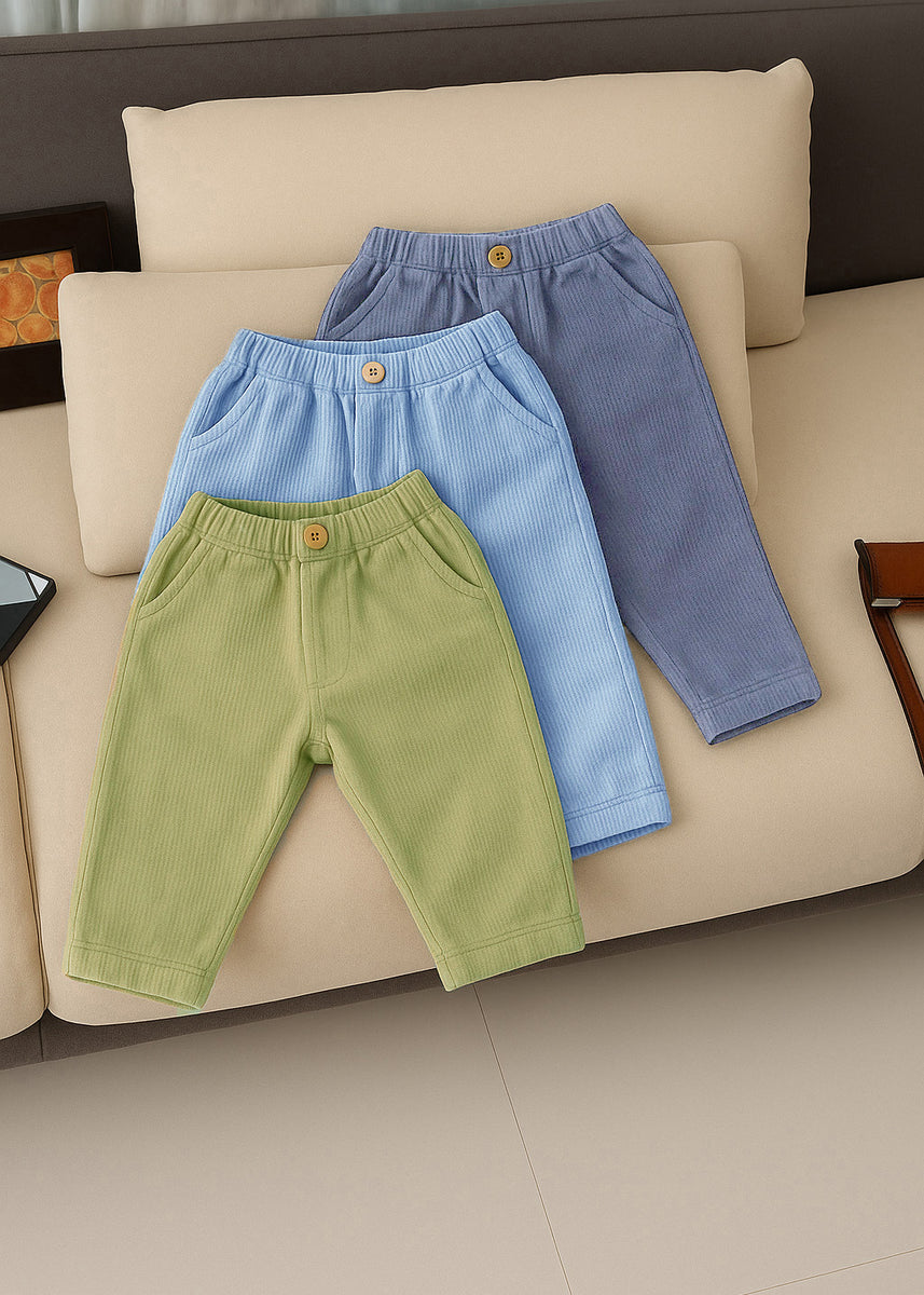Pack Of Three Ribbed Pants – Branny