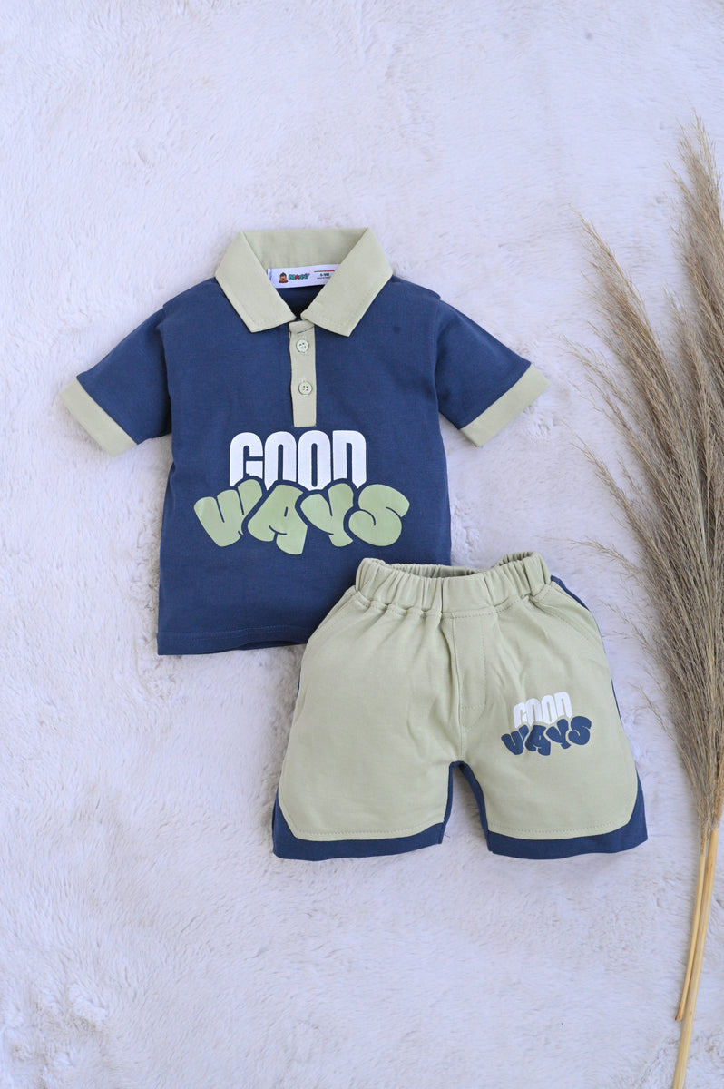 Good Vibes Panelled Polo Short Set – Branny