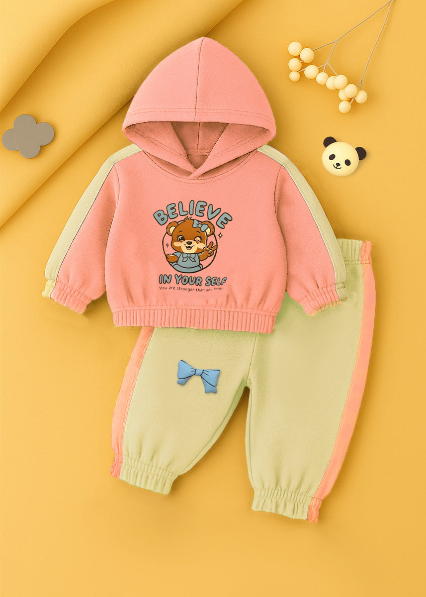 Cheerful Bear Fleece Hooded Set – Branny