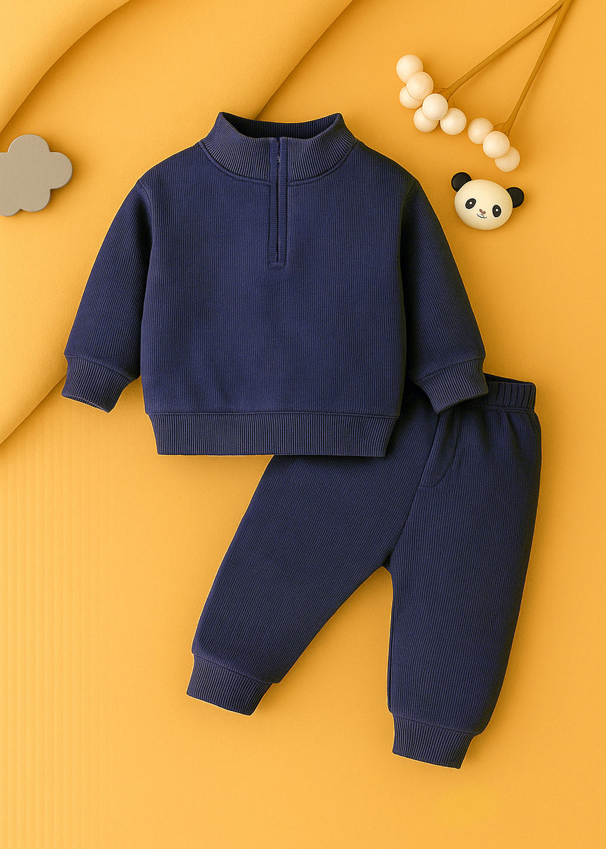 Ribbed High Neck (Navy) – Branny