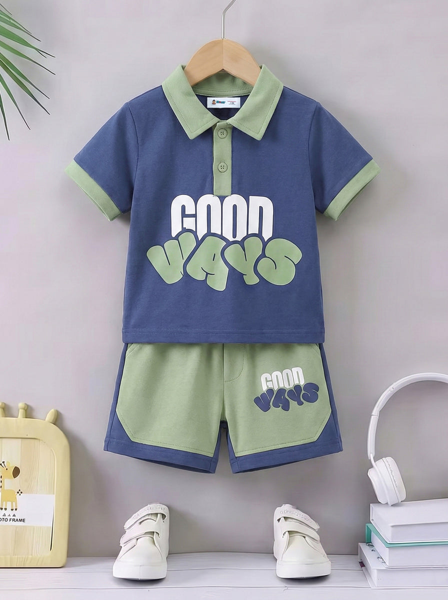 Good Vibes Panelled Polo Short Set – Branny