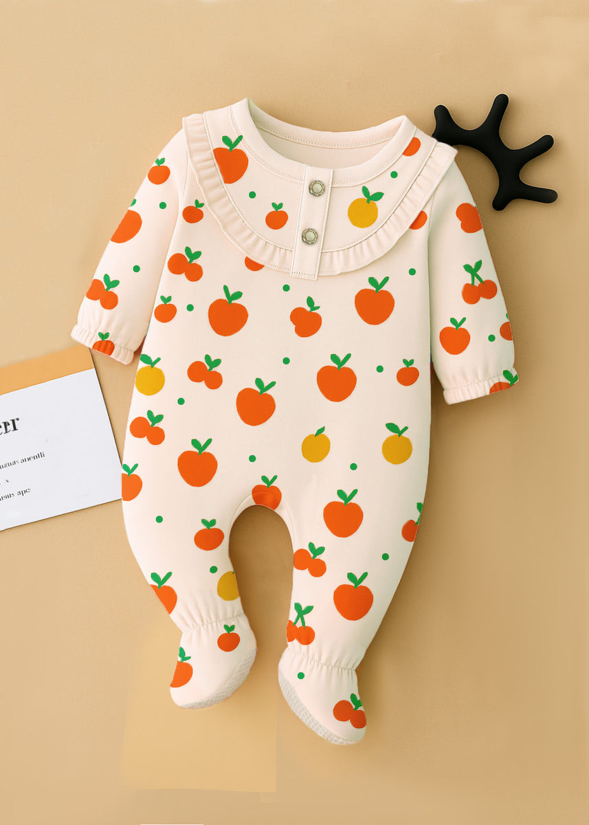 Orchard Pop Frilled Fleece Footed Sleepsuit – Branny