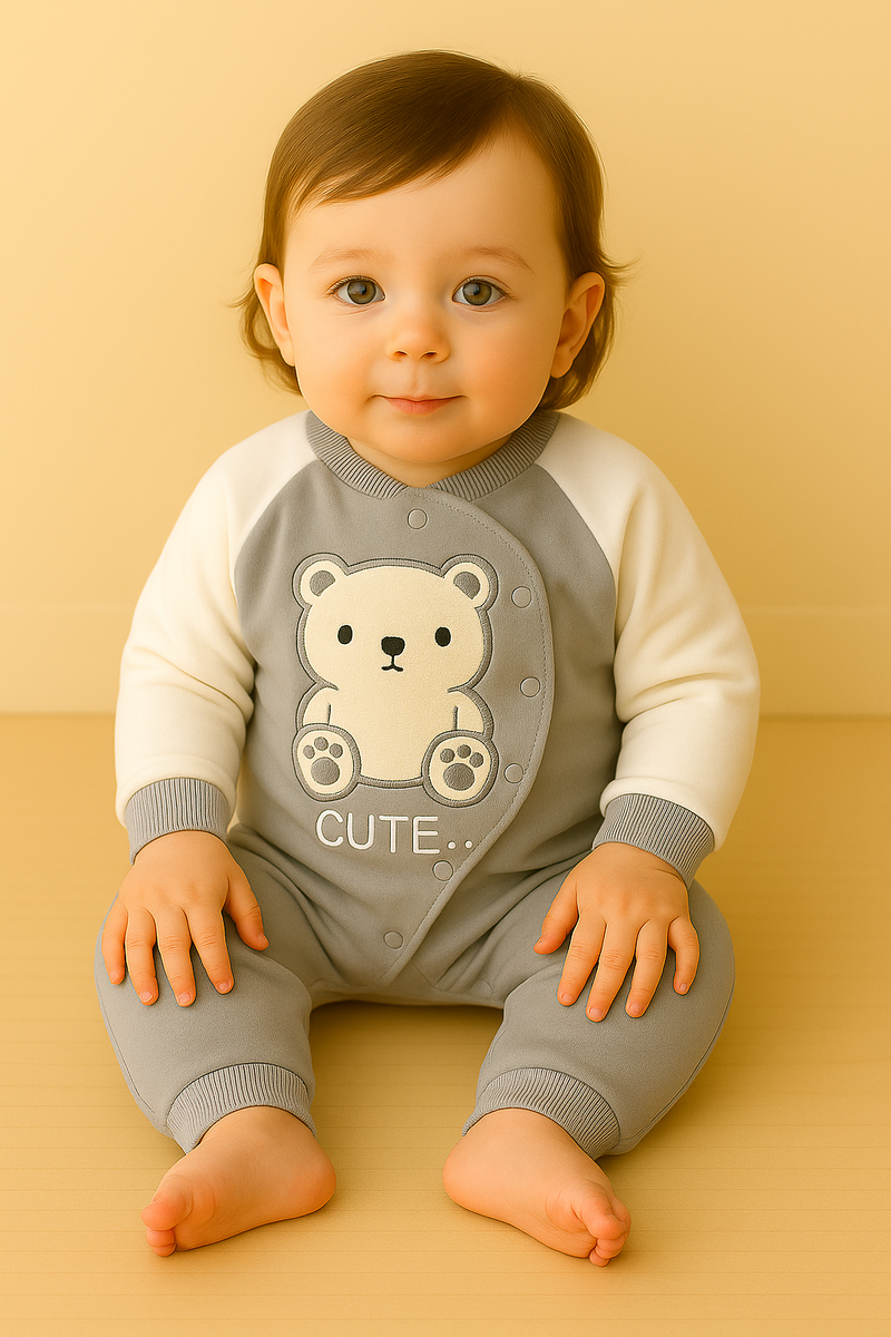 Coral Fleece Padded Sleepsuit(Gray) – Branny