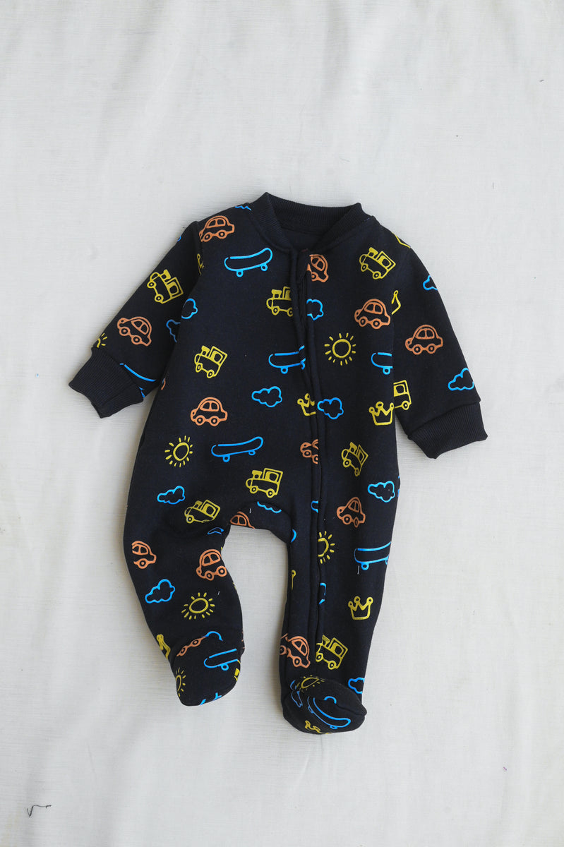 Tiny Adventurer Fleece Footed Sleepsuit – Branny