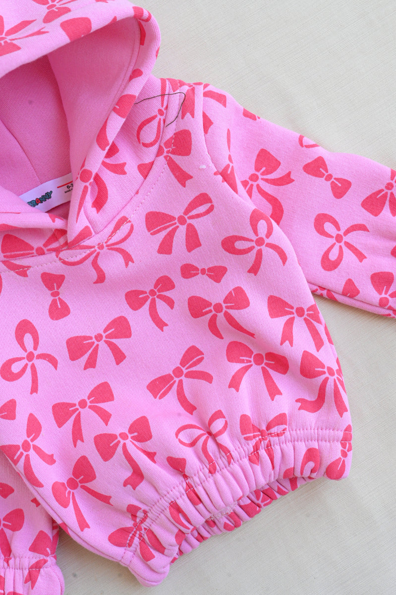 Pink Bow Fleece Hooded Set – Branny
