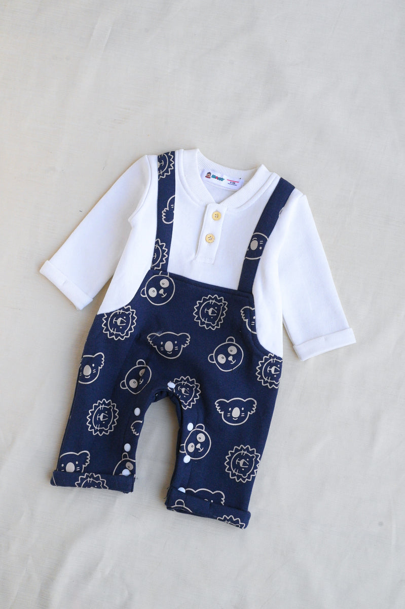 Safari Dungaree Fleece Sleepsuit – Branny