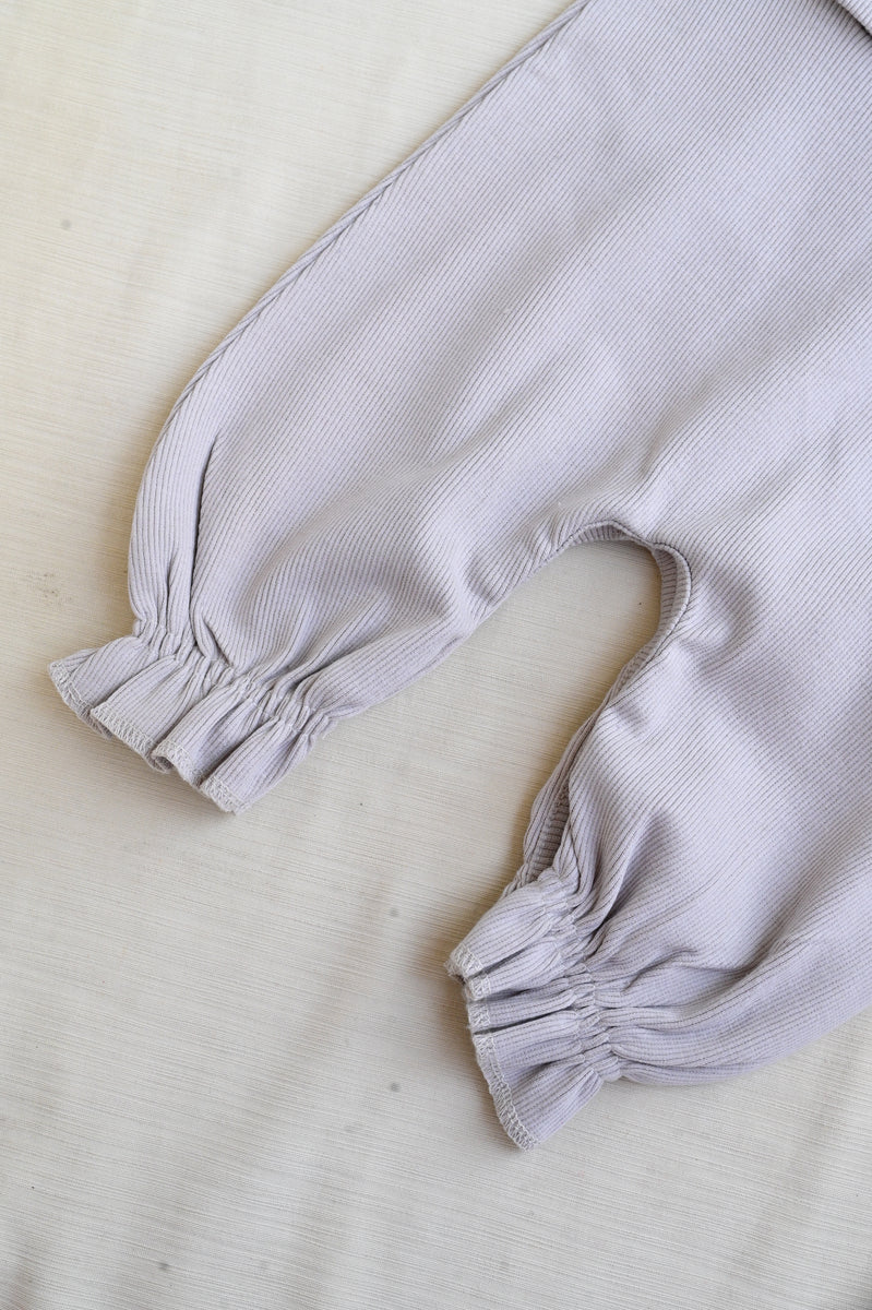 Sand Ruffle Bow Ribbed Sleepsuit – Branny