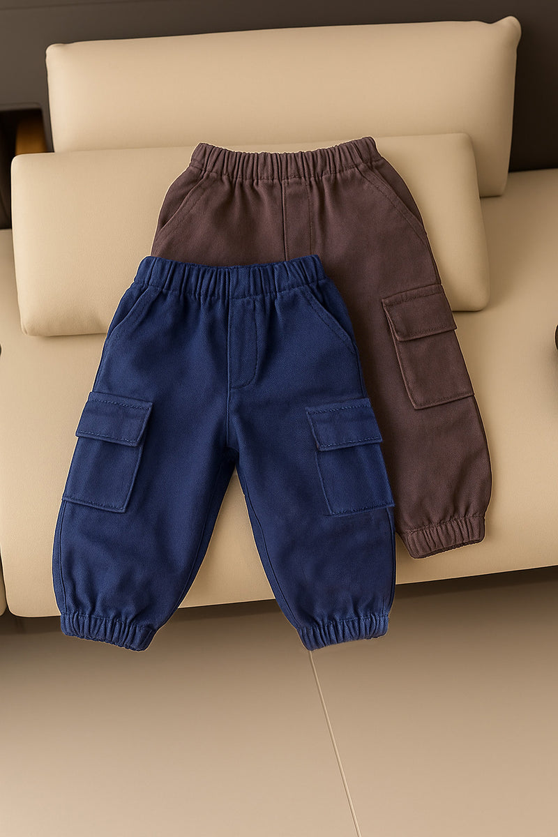 2-Pack Twill Cargo Pants (Navy & Brown) – Branny